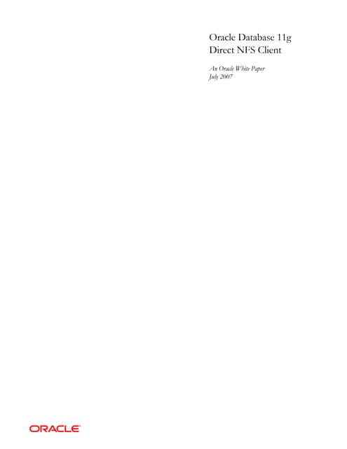 Oracle Database 11g Direct Nfs Client Pdf