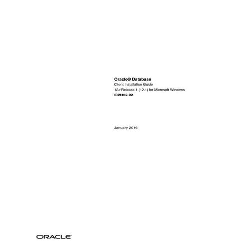 Oracle Database 12c Client Installation Overview Pdf