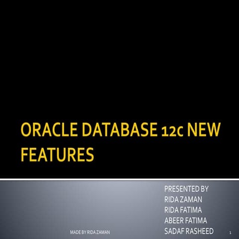 Oracle Database 12c New Features Ppt