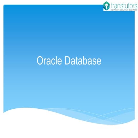 Introduction To Oracle Database Basic Concepts 