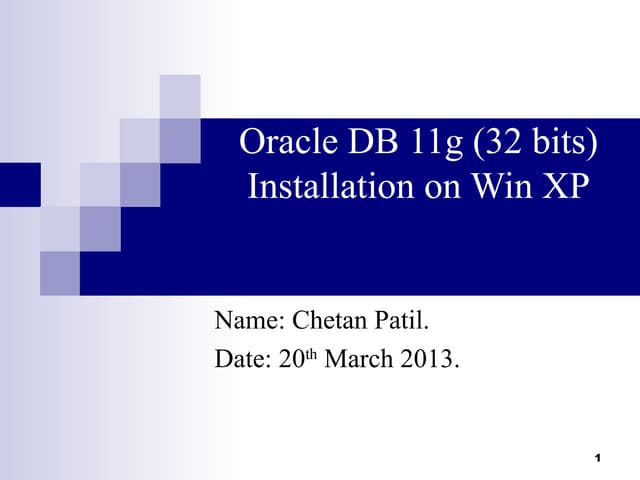 Oracle Db 11g Installation Ppt 1675