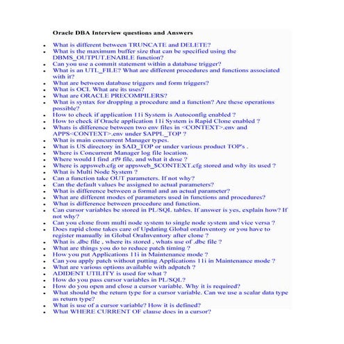 Oracle Dba Faq Pdf