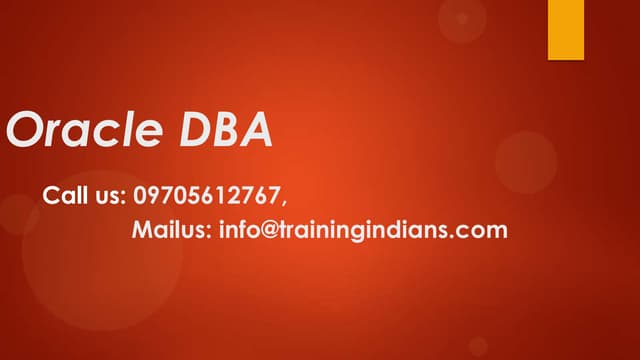 Oracle Dba Training In Singapore India Usa Uk Canada Pptx