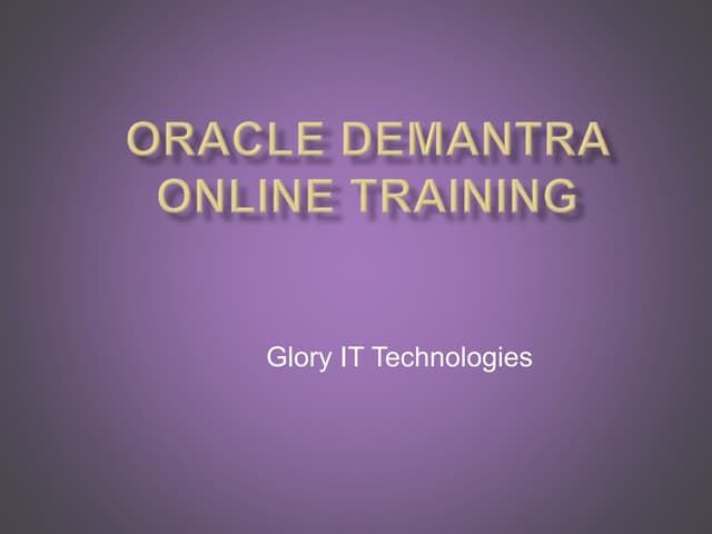 Oracle Demantra - Demand Planning Overview | PPTX