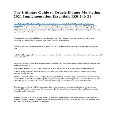 The Ultimate Guide to Oracle eloqua marketing 2021 implementation ...