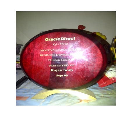 Oracle field sales MVP ( Most Valuable Player) award | PDF