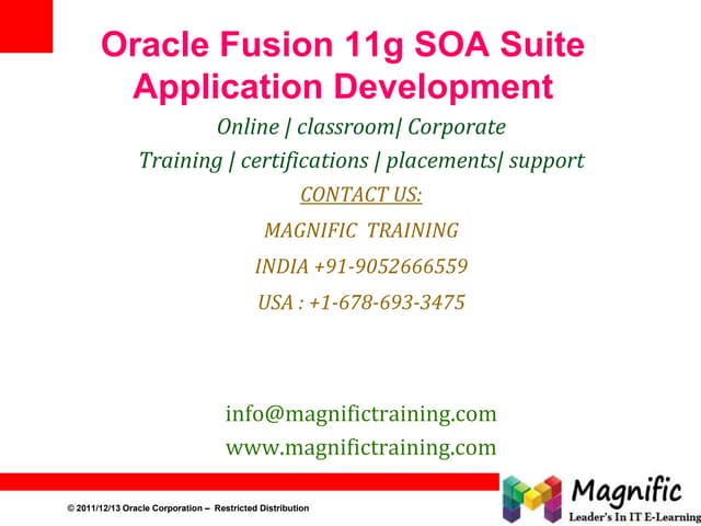Oracle Fusion 11g Soa Suite Application Development Ppt 3265