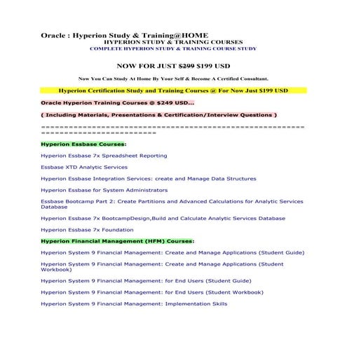 Oracle hyperion study & training home | PDF | Operating Systems | Computer Software and Applications
