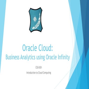 Business Analytics using Oracle infinity | PPTX