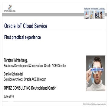 Oracle Iot Cloud Service First Practical Experience Pdf Cloud