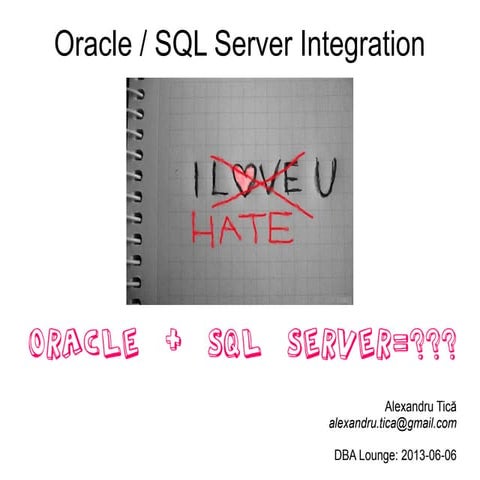 Oracle - SQL Server Integration | PPT