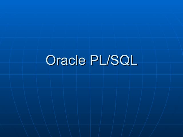 Oracleplsql 1ppt Ppt