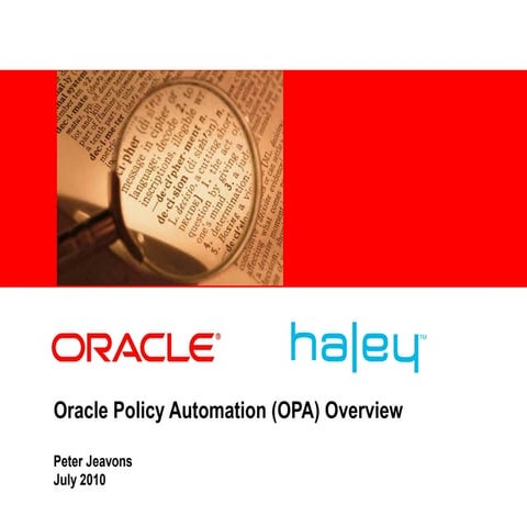 Oracle policy automation overview v4 july 2010 | PPT