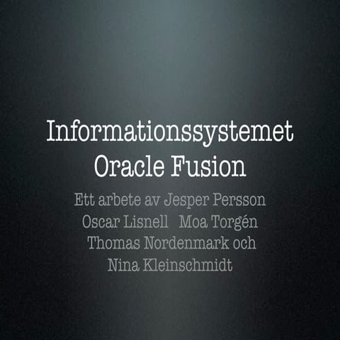 Oracle presentationen | KEY