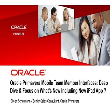 Oracle Primavera mobile team member interfaces deep dive and focus on ...