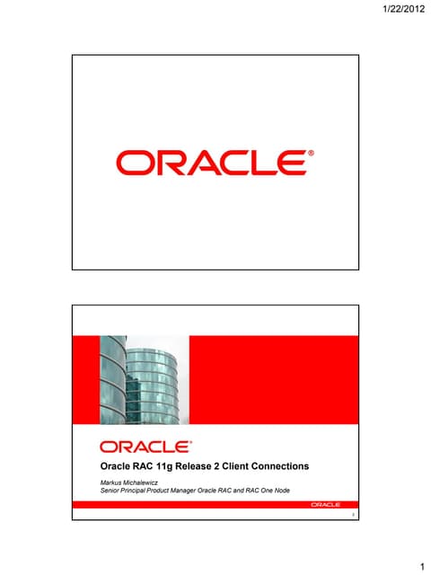 Oracle RAC 11g Release 2 Client Connections | PDF Oracle RAC 11g Release 2 Client Connections | PDF