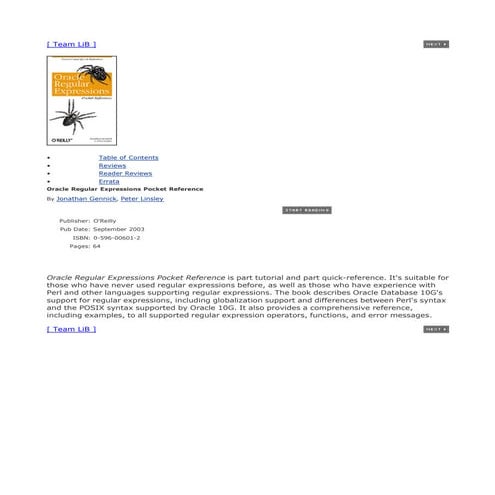 Oracle regular expressions | PDF