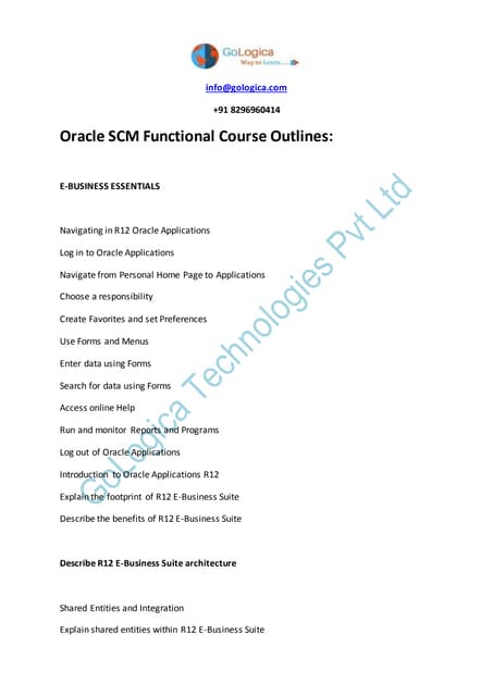 Oracle Apps SCM | PPT