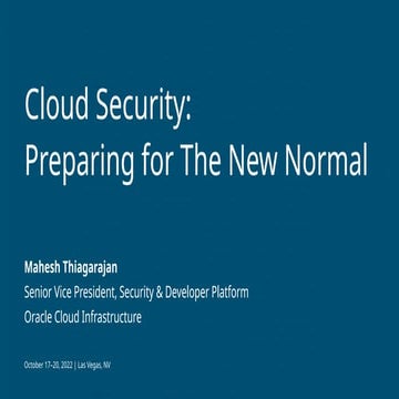 Oracle Security Overview From Cloud World 2022 Pptx