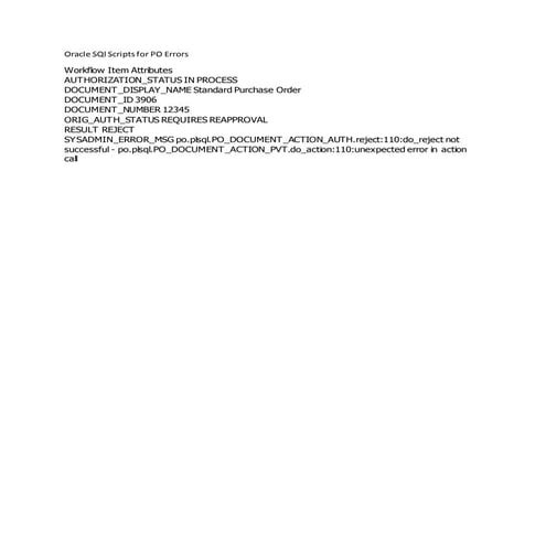 Oracle Sql Scripts For Po Errorsdocx