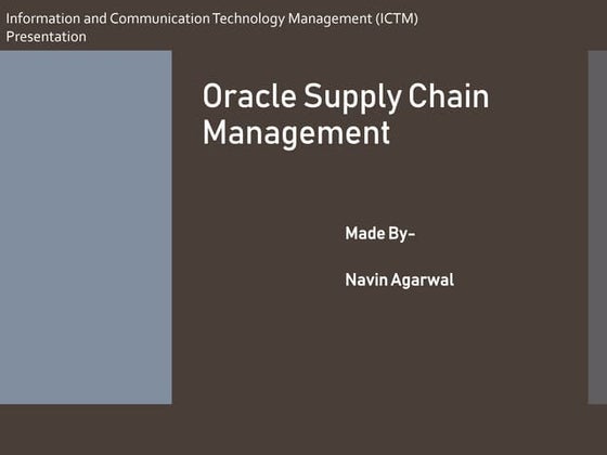 Oracle scm | PPT