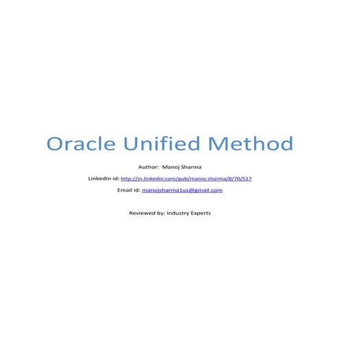 Oracle Unified Method Ver10 Pdf Computer Software And Applications