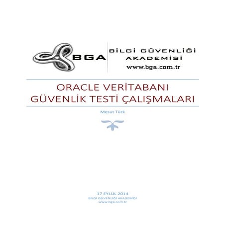 Oracle Veritabanı Güvenlik Testi Çalışmaları | PDF