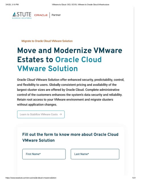 Industry Specific Use Cases Of Ocvs Oracle Cloud Vmware Solution Pdf