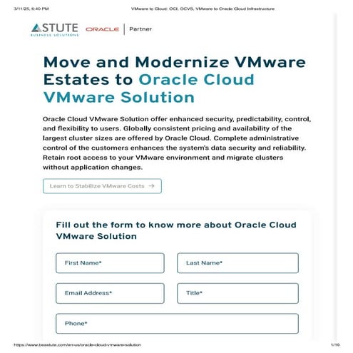 Oracle VMware – Redefining Cloud Virtualization | PDF