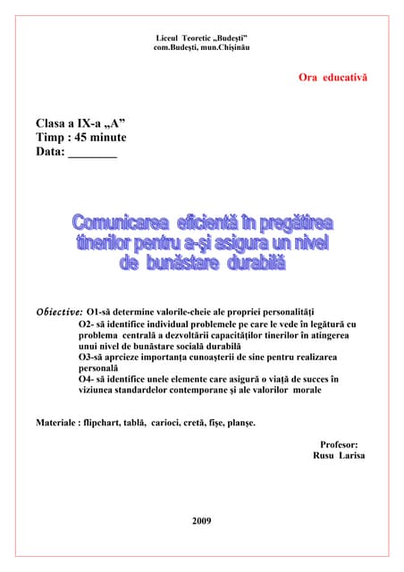 Planificare dirigentie | PDF