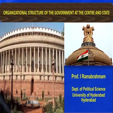 Oraganizational structure of the government at the centre | PDF