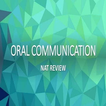Oral Communication Nat Reviewer Test Best | PPTX