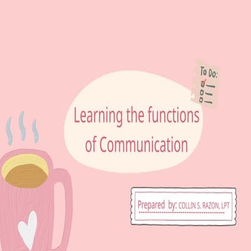 Functions of communication | PPTX