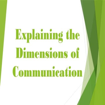Dimensions of communication | PPTX