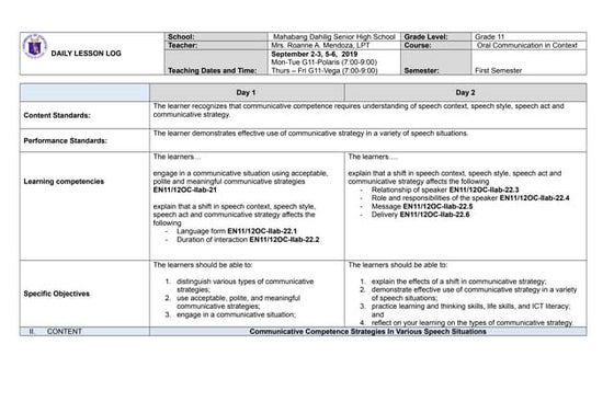 Oral-Comm-TG1_GR11_1st-Sem.pdf | Workshops and Classes | Hobbies & Interests