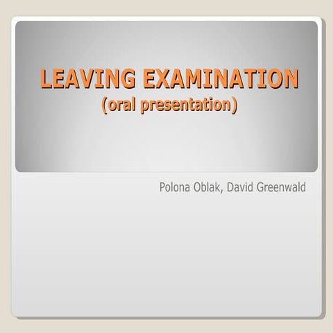 Oral Examination | PPT