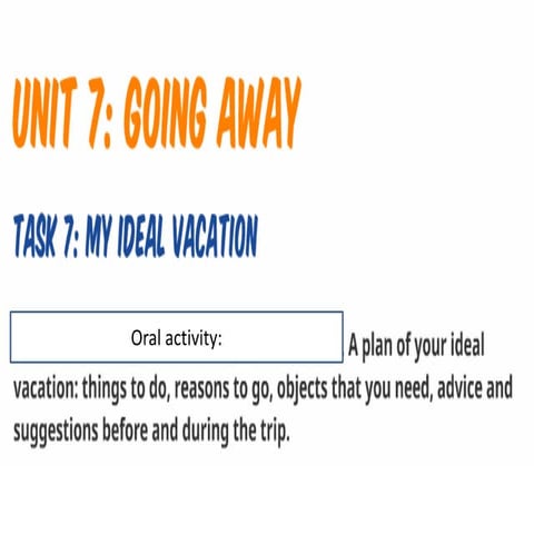 Oral #1 -Going Away | PPTX