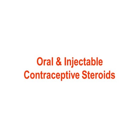 Oral and injectable contraceptive steroids | DOCX | Birth Control ...