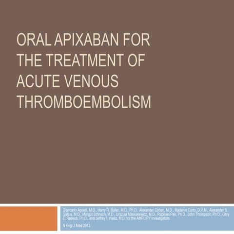Oral apixaban | PPTX