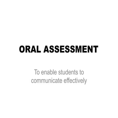 Oral assessment | PPTX