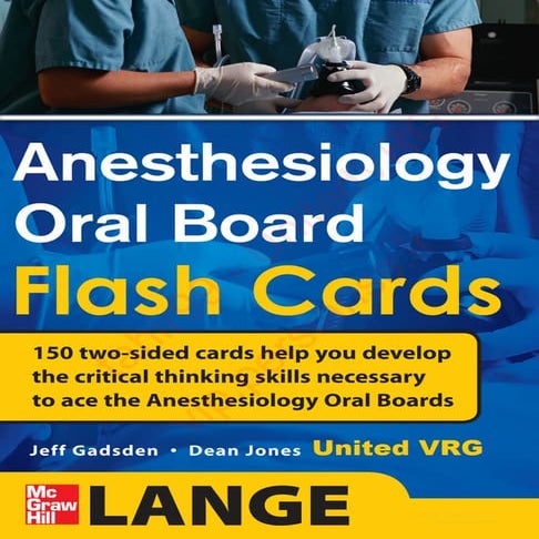 Anesthesia Oral Board Flash Cards reviewer | PDF