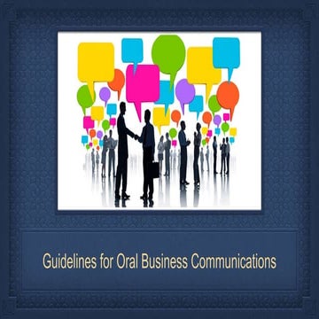 Guidelines for Oral Business Communications | PPTX | Business ...