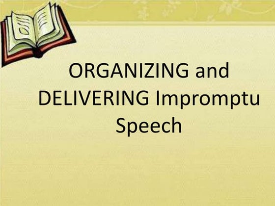 Impromptu speech | PPTX