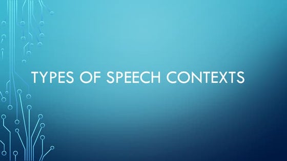 Types of speech context and styles | PPTX