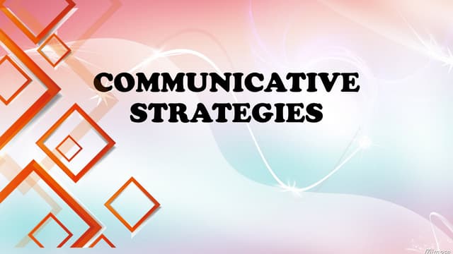 7 communicative strategies | PPTX