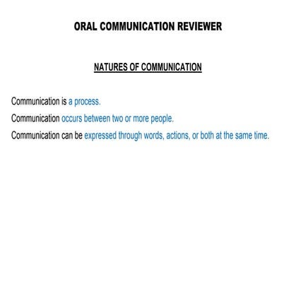 Reviewer in Oral Communication K12 Subject | PDF