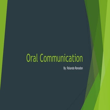 Oral communication | PPTX