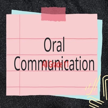 oral communication PowerPoint presentation | PPTX