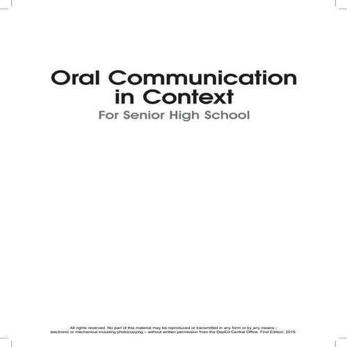 SHS Core Oral Communication curriculum guide | DOCX