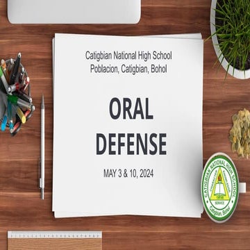 ORAL DEFENSE opening power point presentation for high school | PPTX
